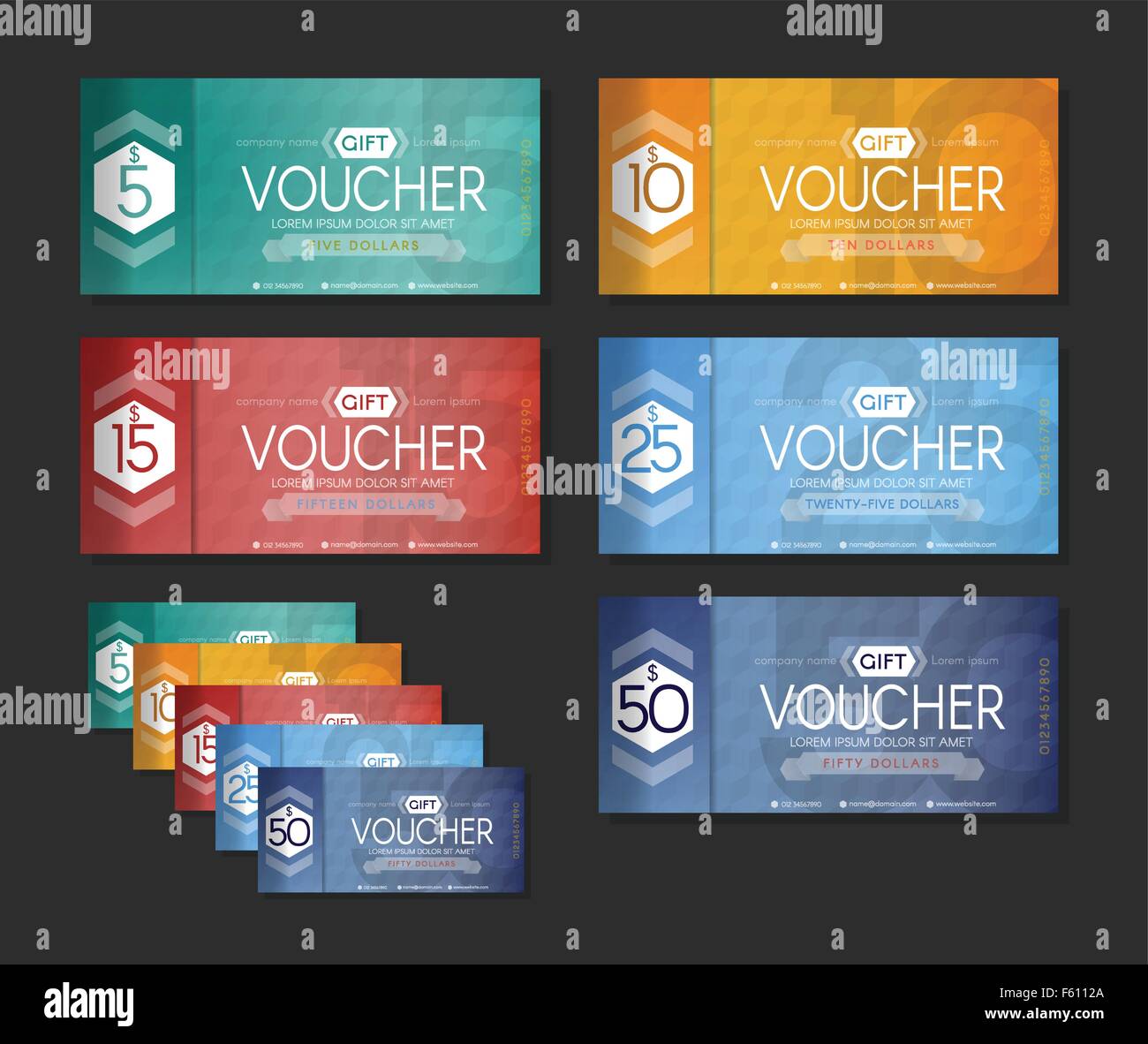 Modern Gift Voucher Template With Cubes Stock Vector Image & Art - Alamy