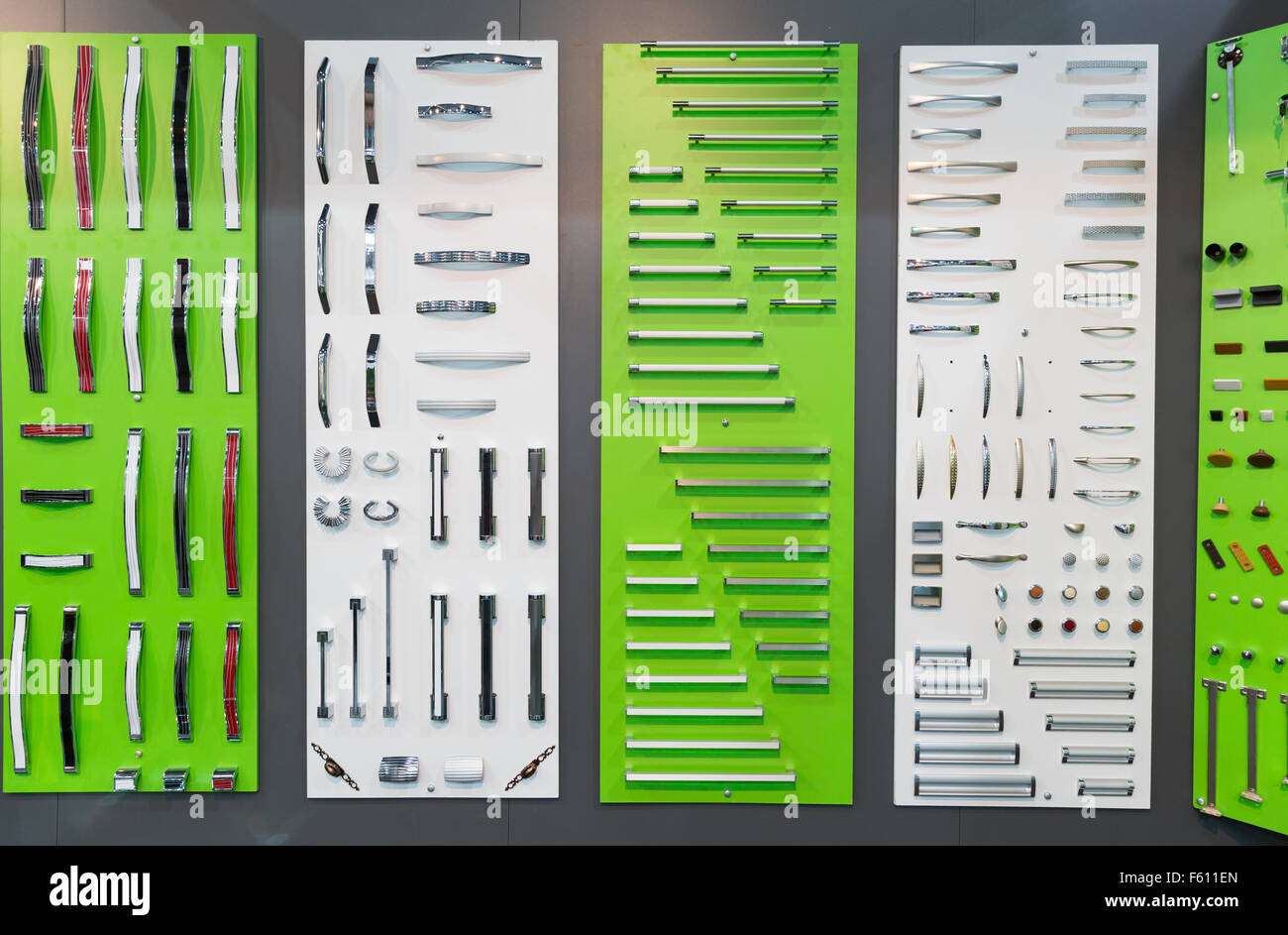 Big range of metal handles closeup Stock Photo - Alamy