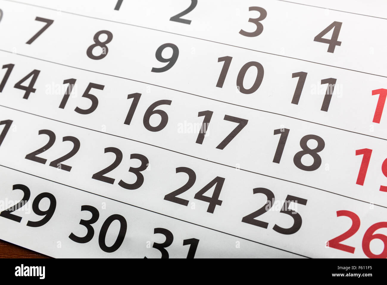 Planned calendar hi-res stock photography and images - Alamy