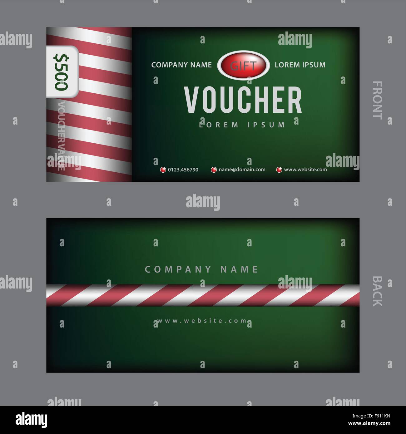 Modern Gift Voucher Template With Three Dimesional elements Stock ...