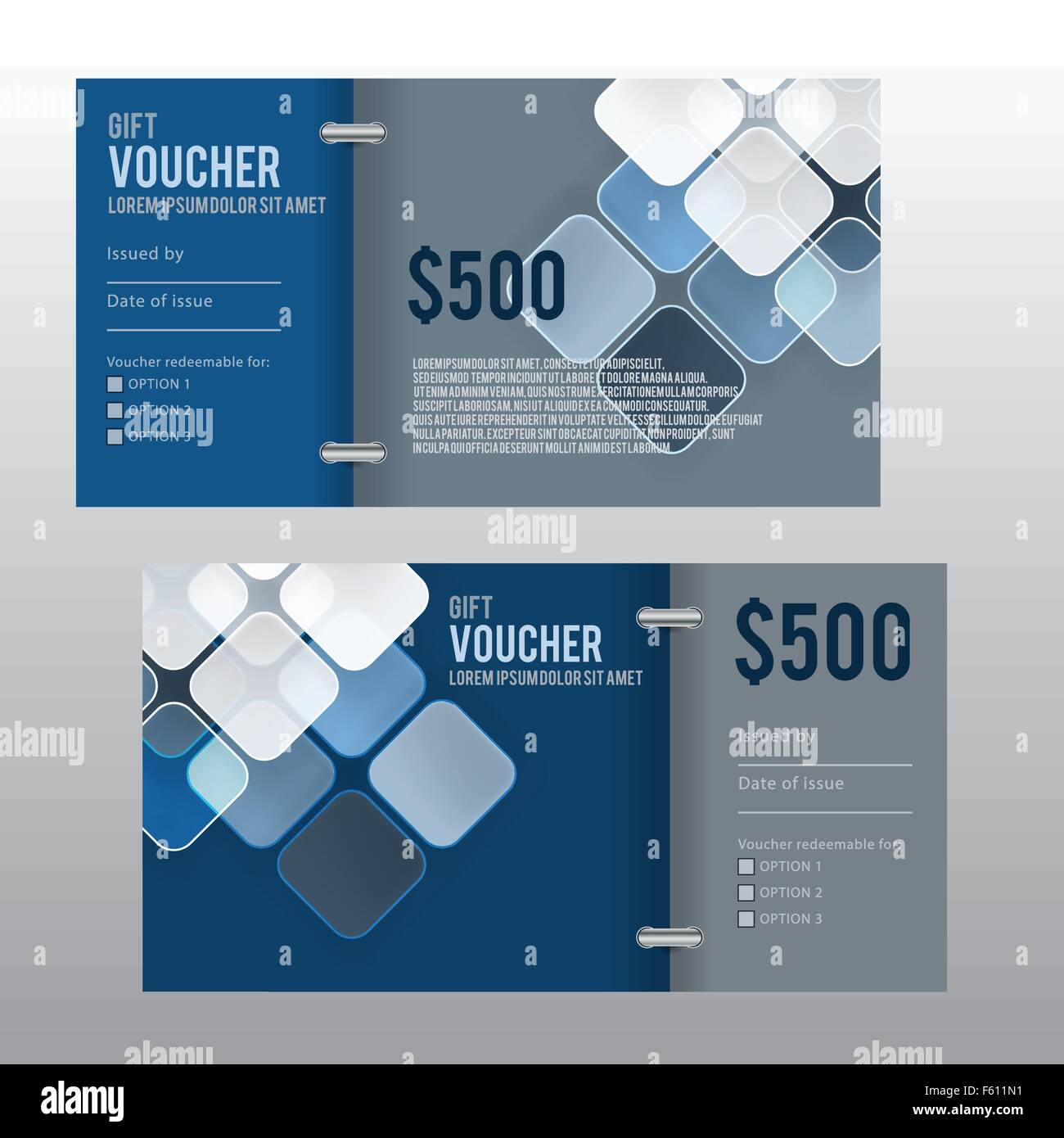 Modern Gift Voucher Template With Chamfered Square Background Stock ...