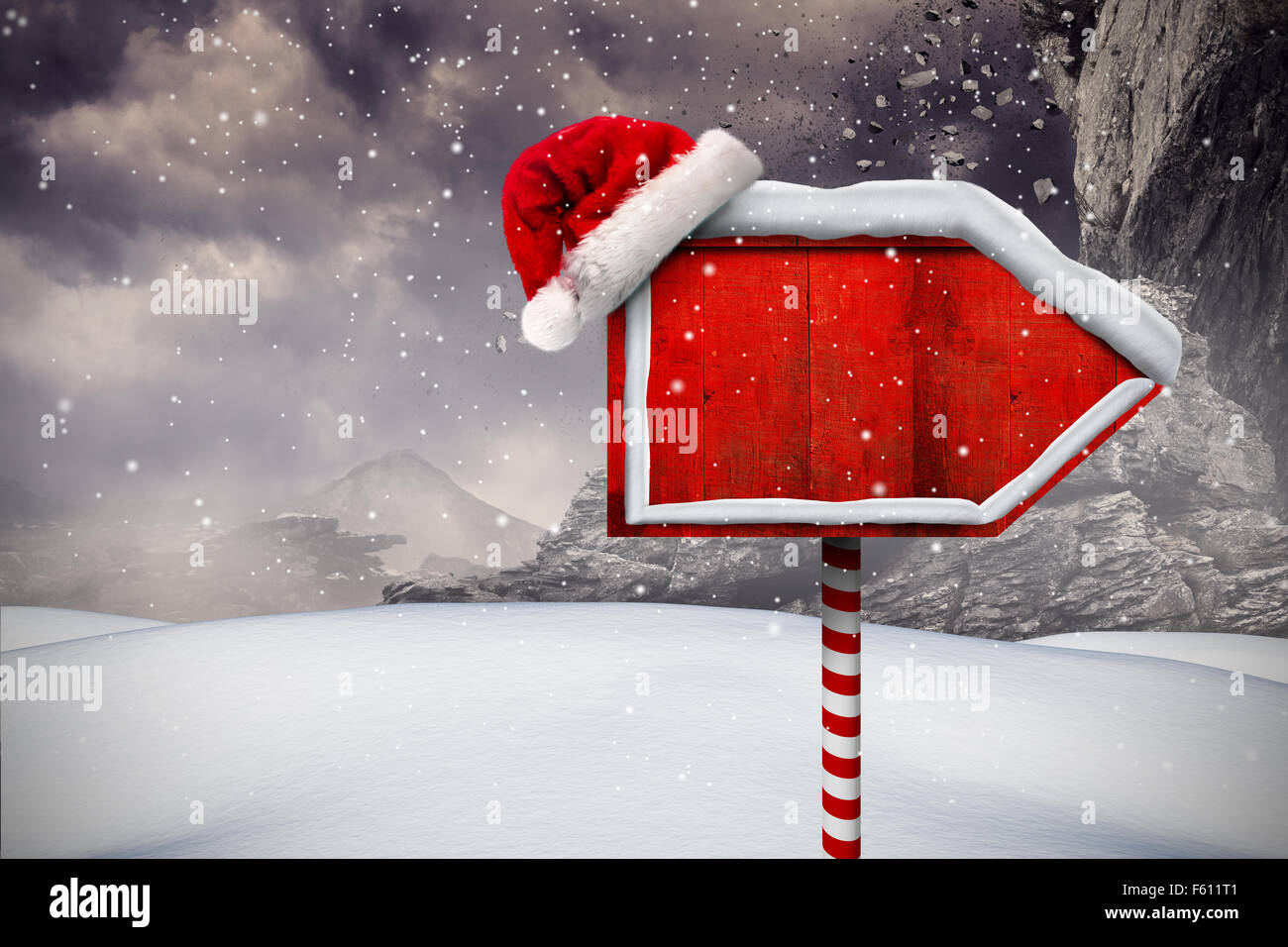 Santa sign in north pole Stock Photo - Alamy