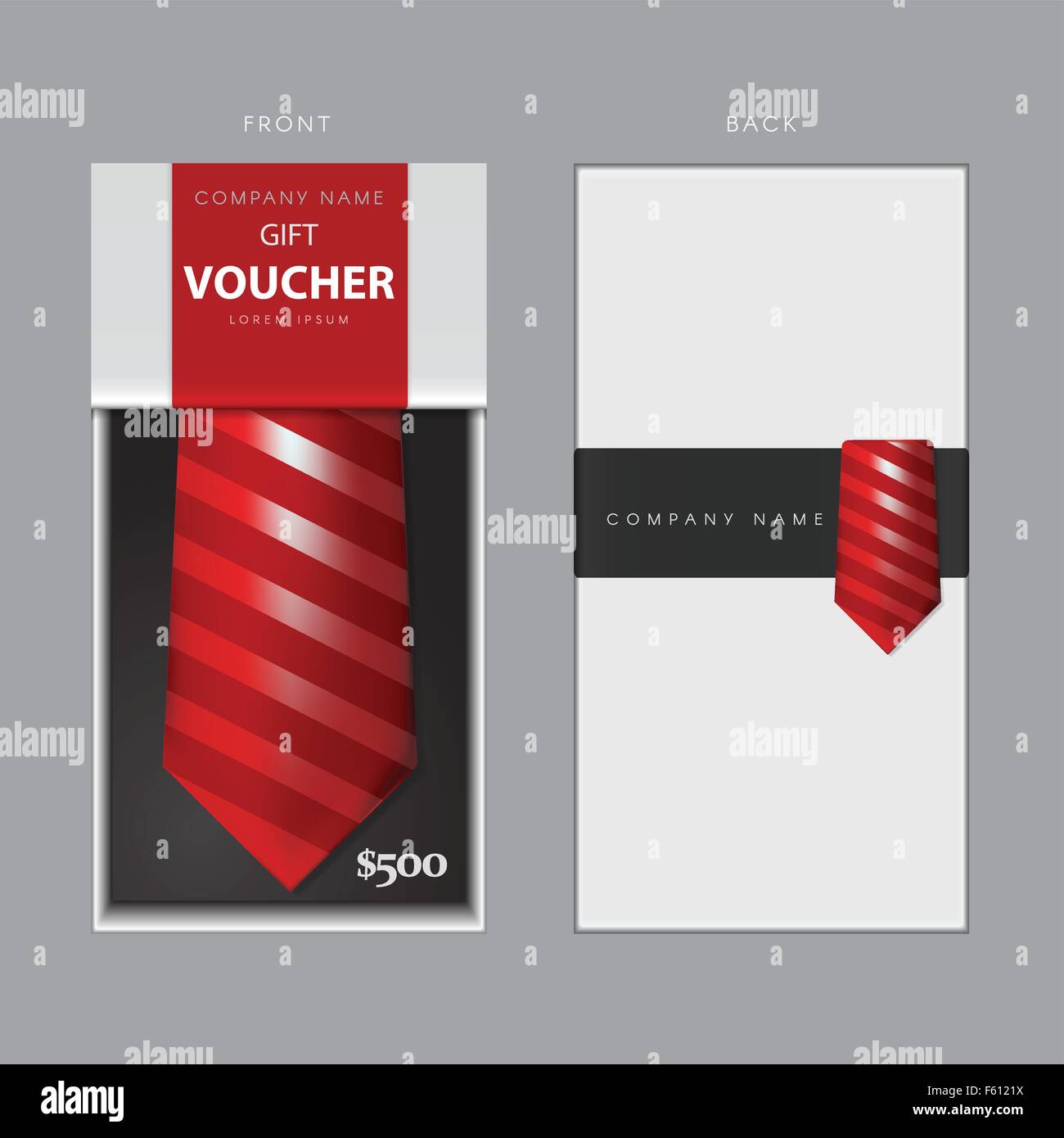 Gift Voucher Template With Necktie Box Stock Vector Image & Art - Alamy