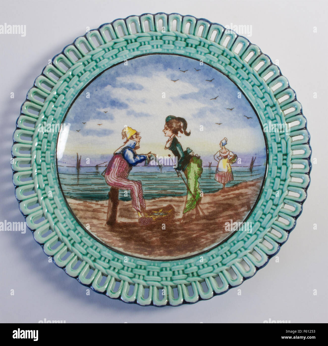 Antique 19th century French Longwy plate, 19.5cm in diameter. made ...