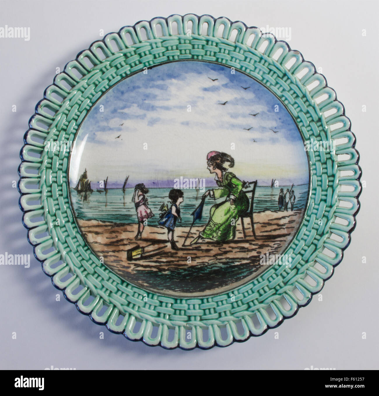 Antique 19th century french longwy plate hi-res stock photography and ...