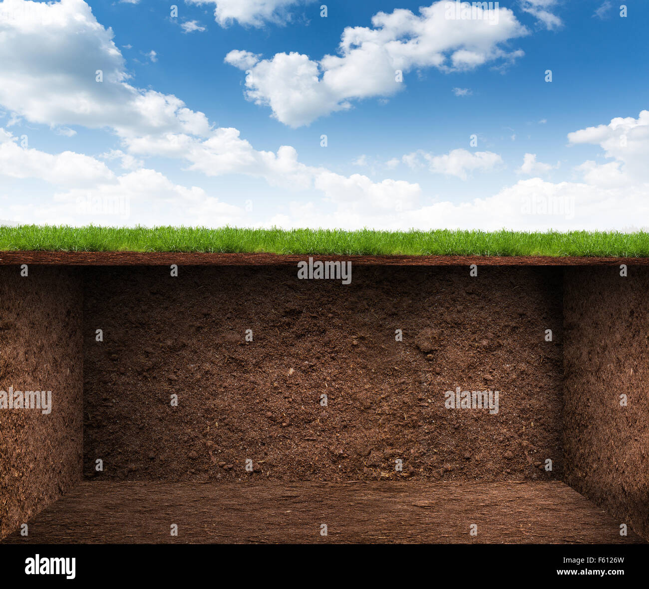 Empty closed room underground against blue sky Stock Photo - Alamy