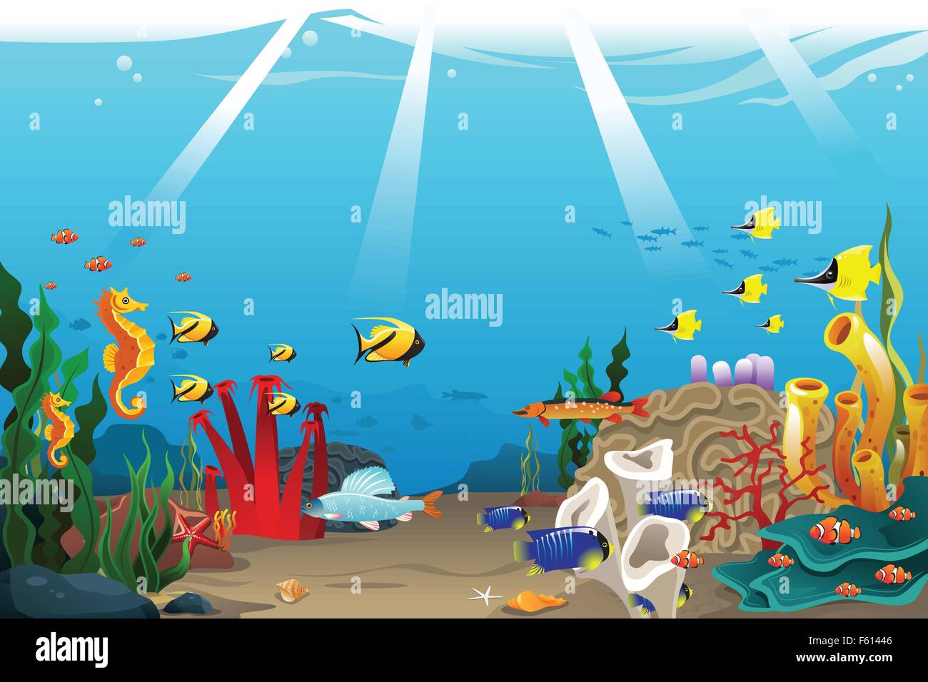 Marine life poster Stock Vector Images - Alamy