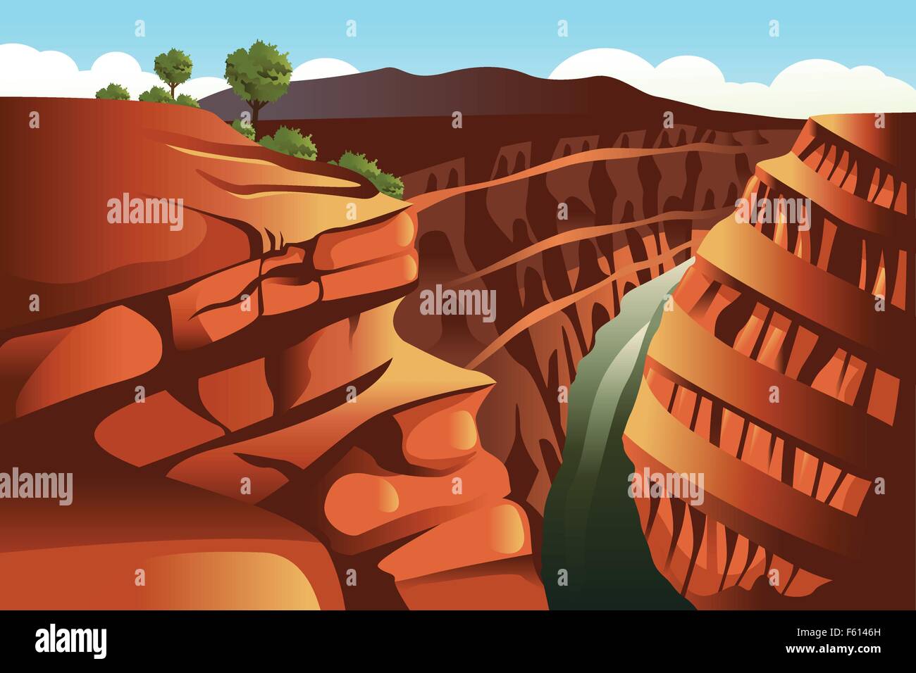 A vector illustration of Grand Canyon background Stock Vector Image ...