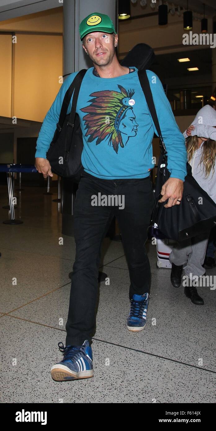 Chris Martin departs from Los Angeles International Airport (LAX ...