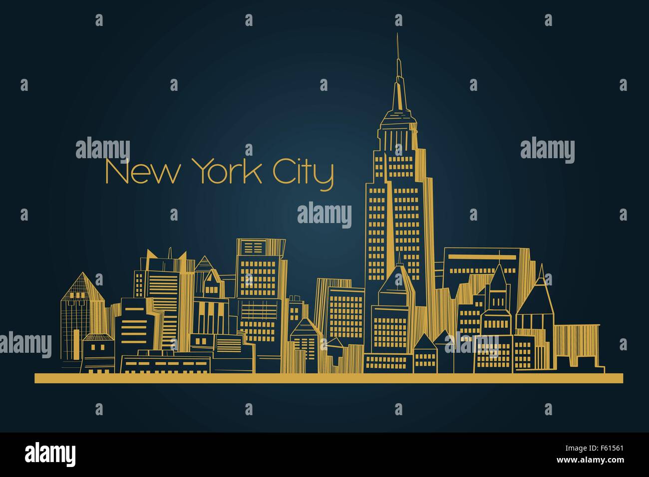 A vector illustration of new York city background Stock Vector Image ...