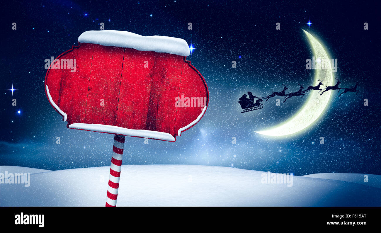 Santa sign in north pole Stock Photo - Alamy