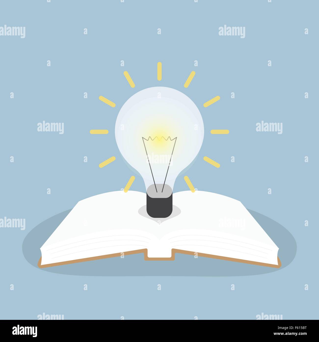 Book with light bulb, VECTOR, EPS10 Stock Vector Image & Art - Alamy