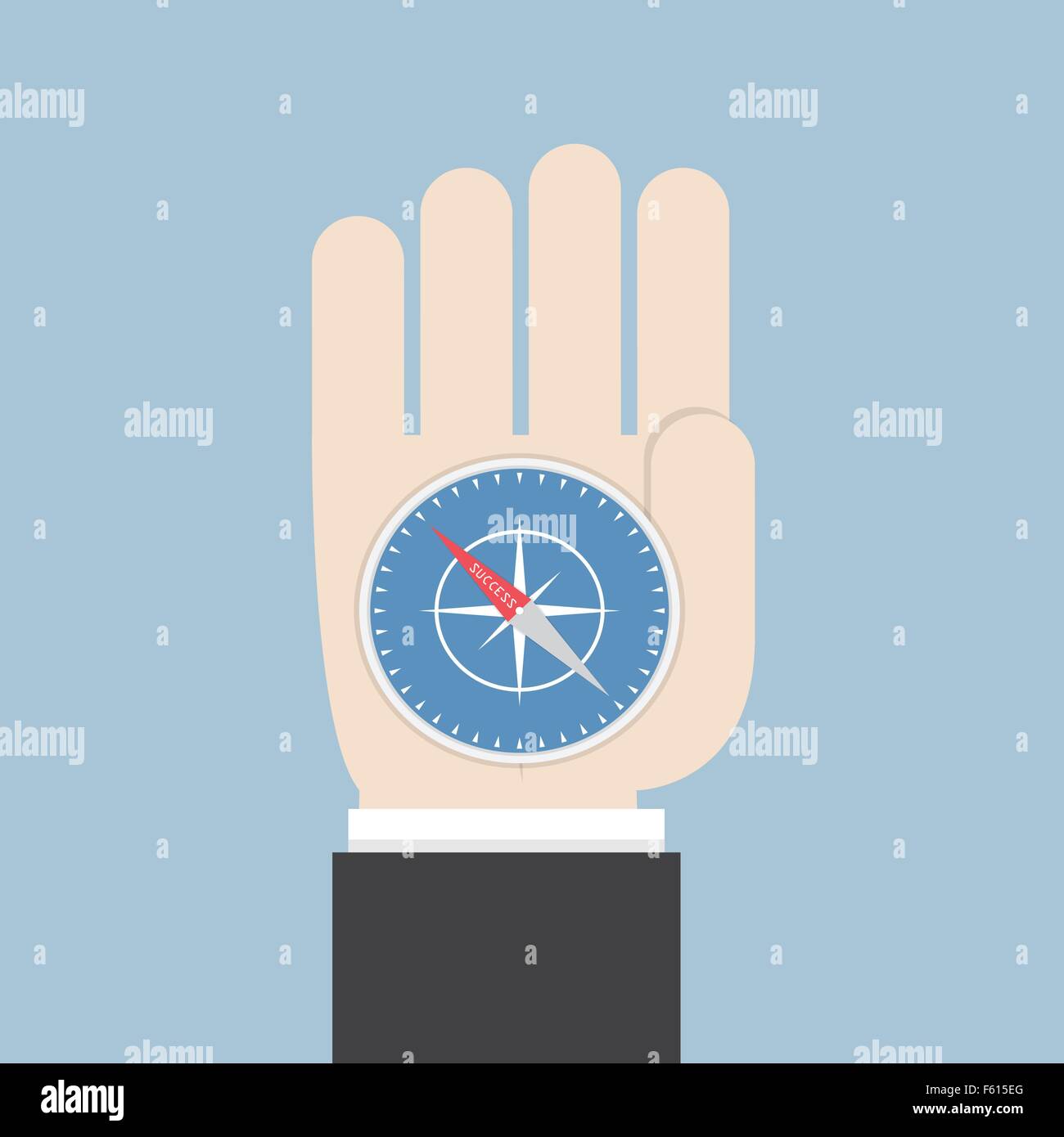 Businessman hand holding a compass that points to success, VECTOR ...