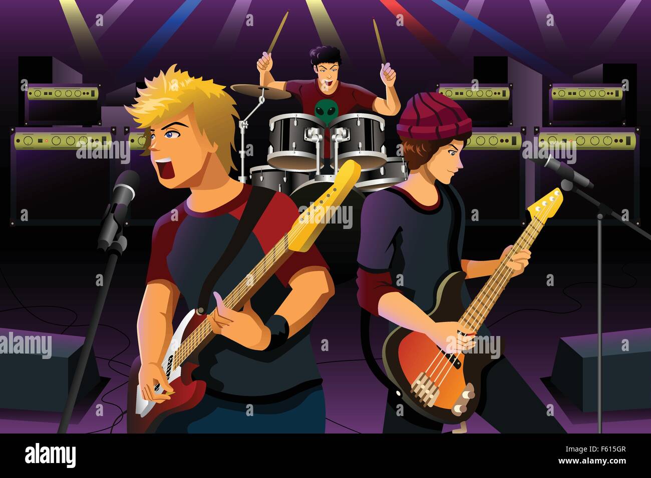 Punk rock group Stock Vector Images - Alamy
