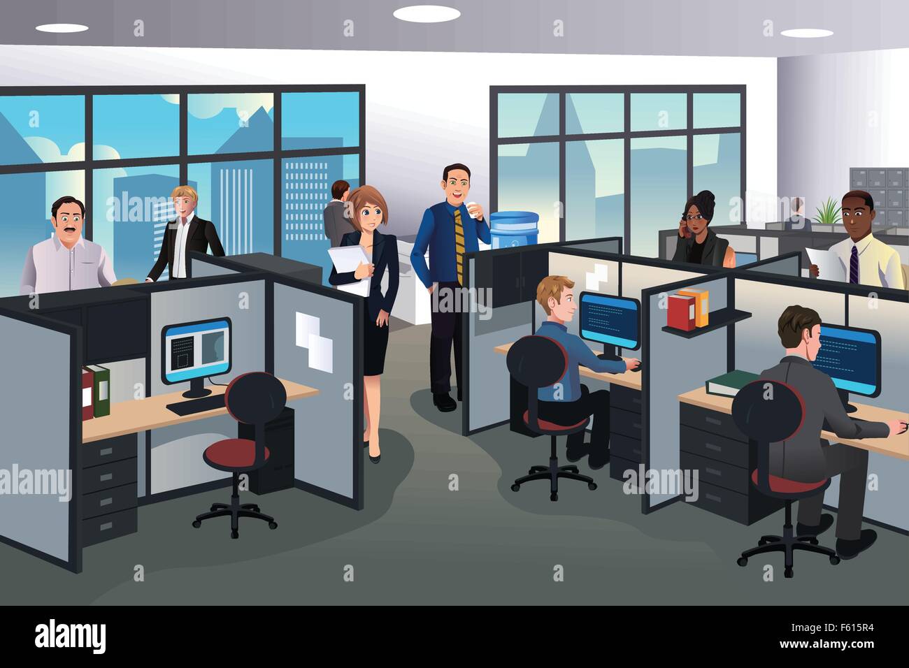 Busy office cubicles hi-res stock photography and images - Alamy