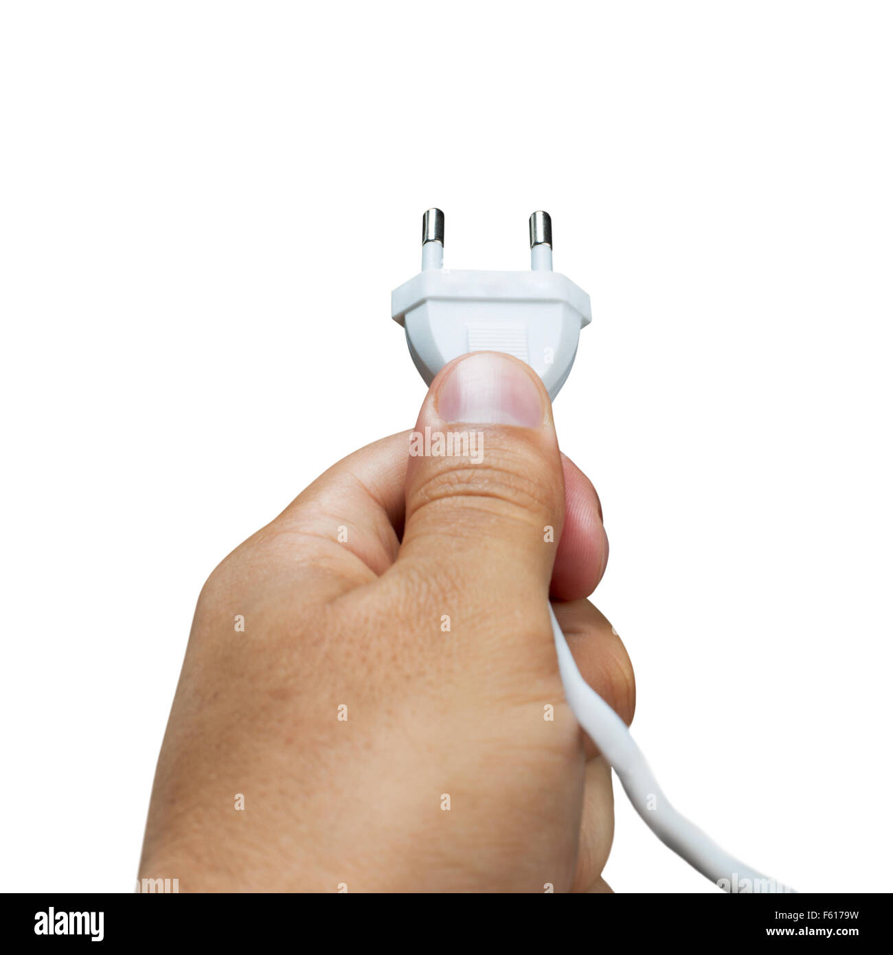 Plugging electrical cable. Isolated on white Stock Photo - Alamy