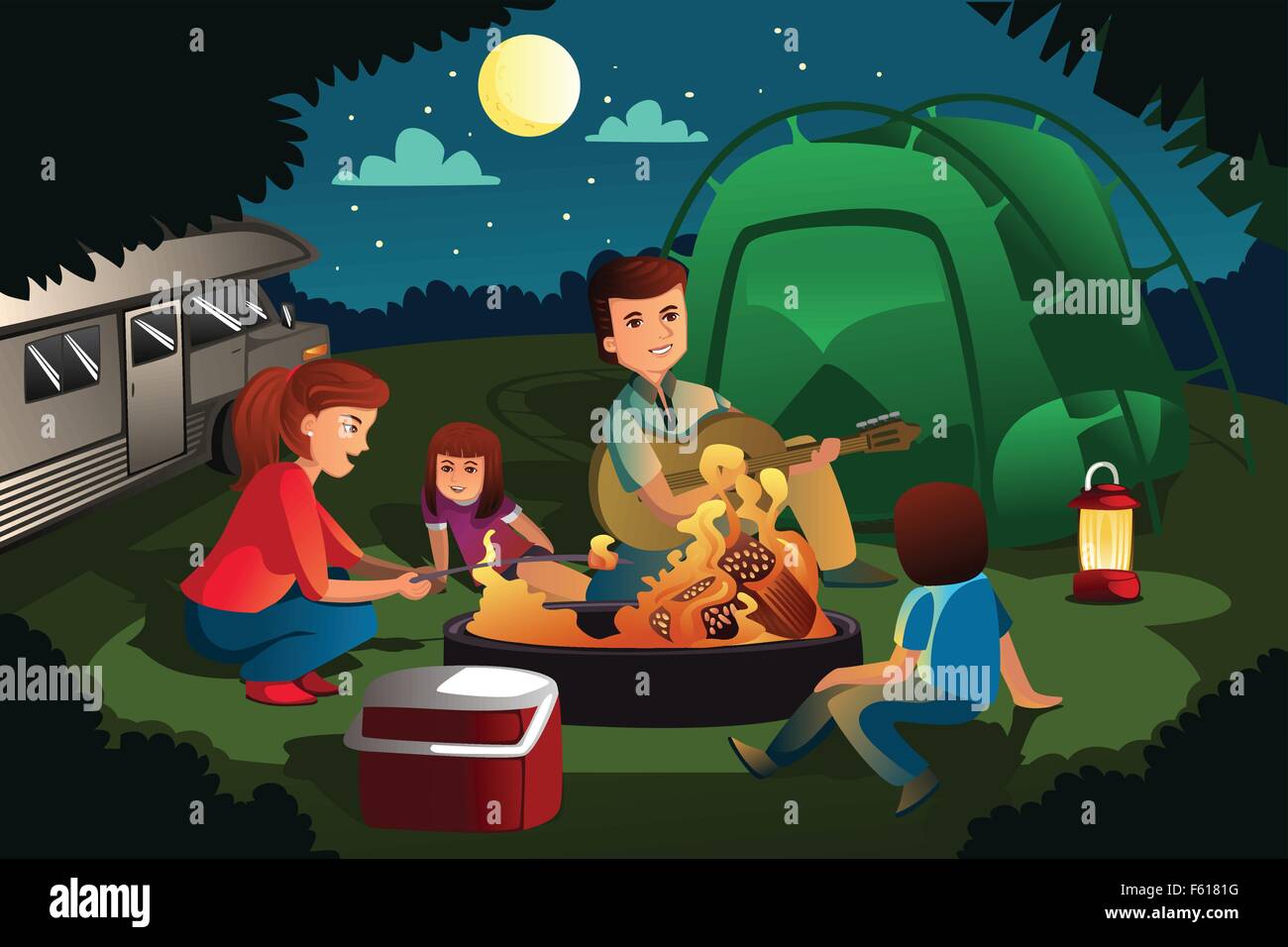 Kids Camping Clipart