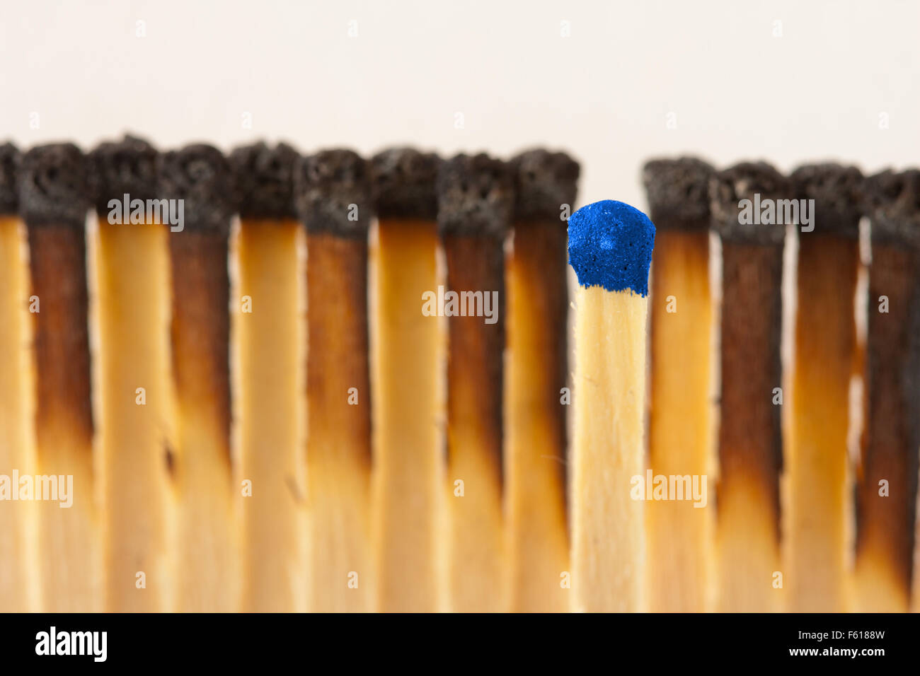 One new and group of burned matches Stock Photo - Alamy