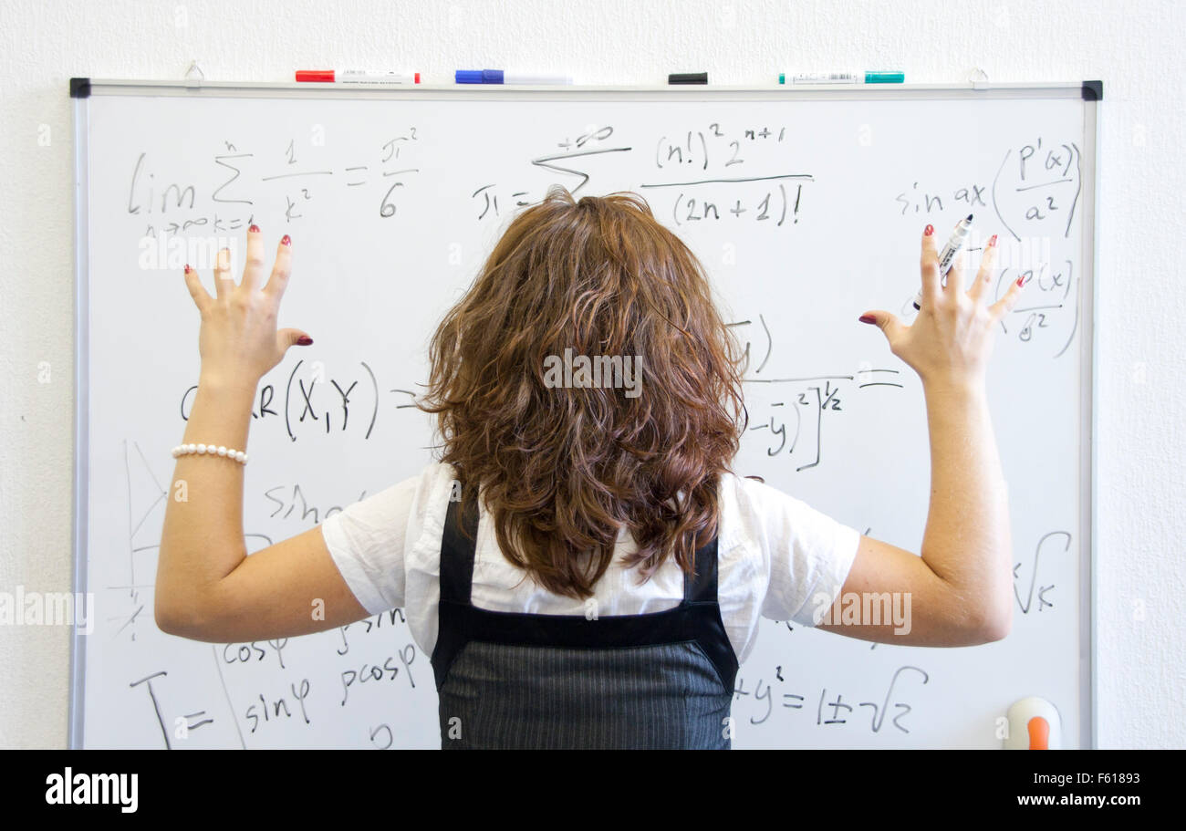 Impregnable mathematics. Crazy student expression Stock Photo - Alamy
