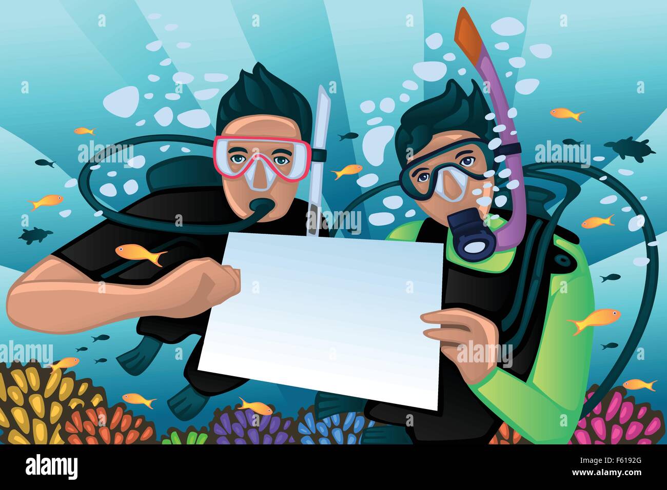 A vector illustration of snorkeling poster Stock Vector Image & Art - Alamy