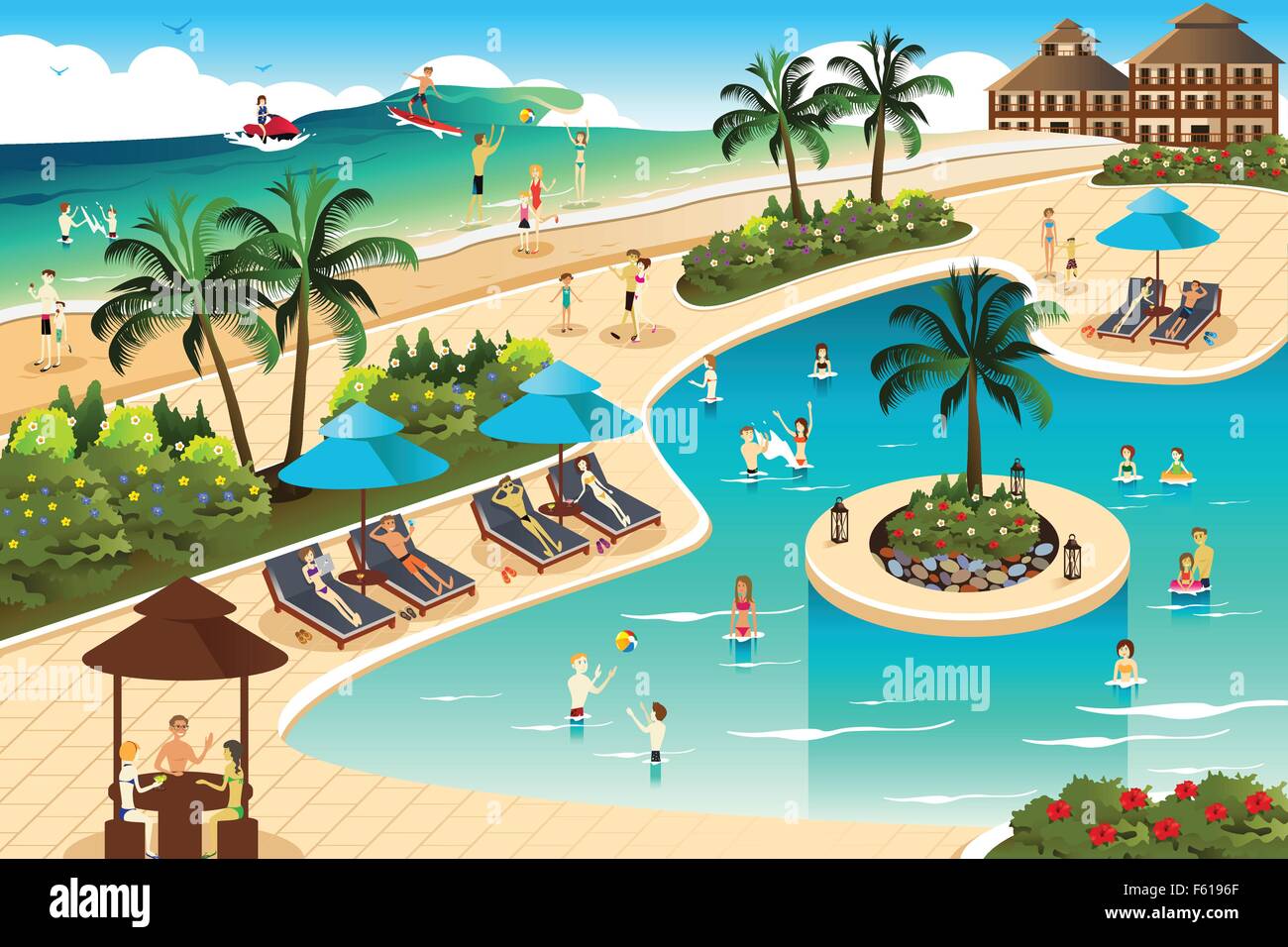 Cartoon Sunbathing Man Stock Photos & Cartoon Sunbathing Man Stock ...