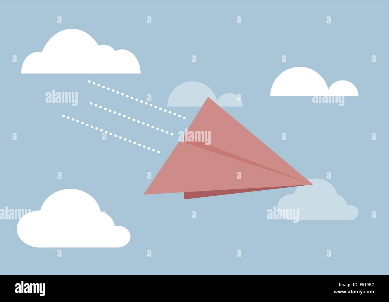 Paper plane flying in blue Stock Vector Images - Alamy