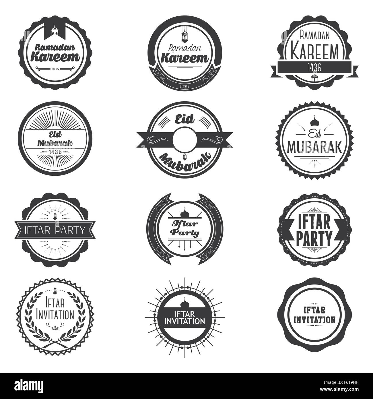 A vector illustration of Eid-Al-Fitr icon sets Stock Vector Image & Art ...