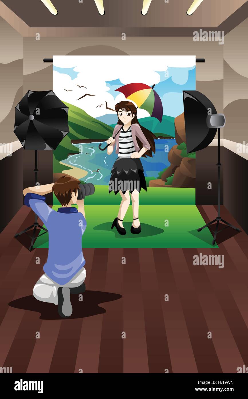 Woman taking pictures photo Stock Vector Images - Alamy