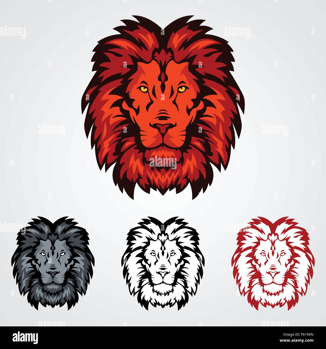 A vector illustration of lion head icons Stock Vector Image & Art - Alamy
