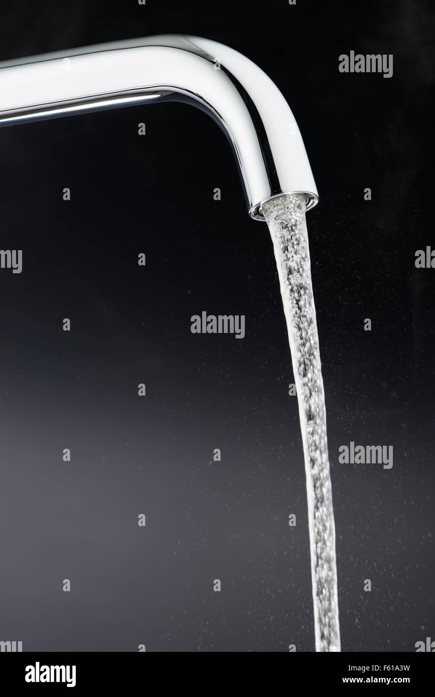 Tap with Running Water Stock Photo - Alamy
