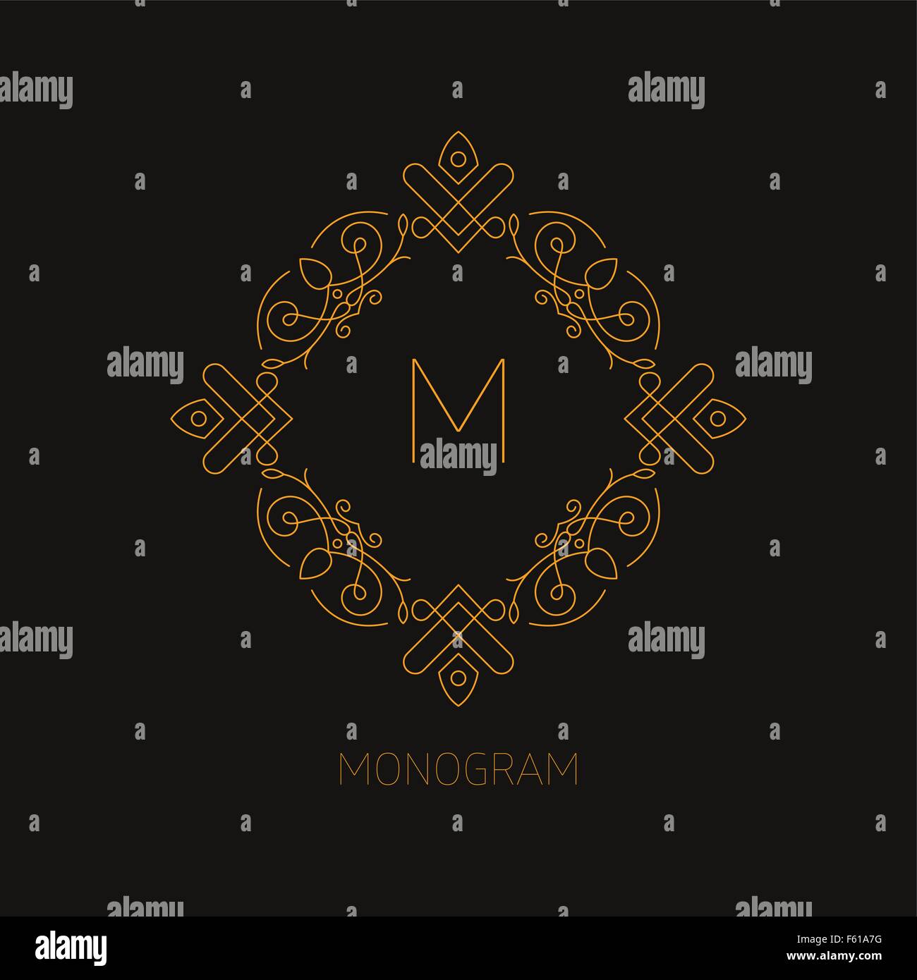A vector illustration of monogram design template Stock Vector Image ...