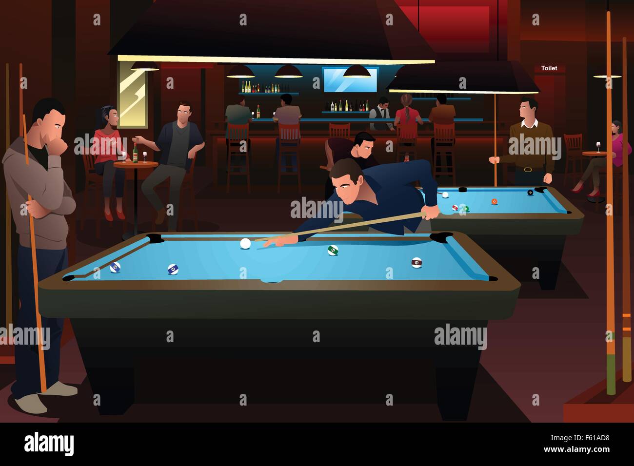 Friends billiard Stock Vector Images - Alamy