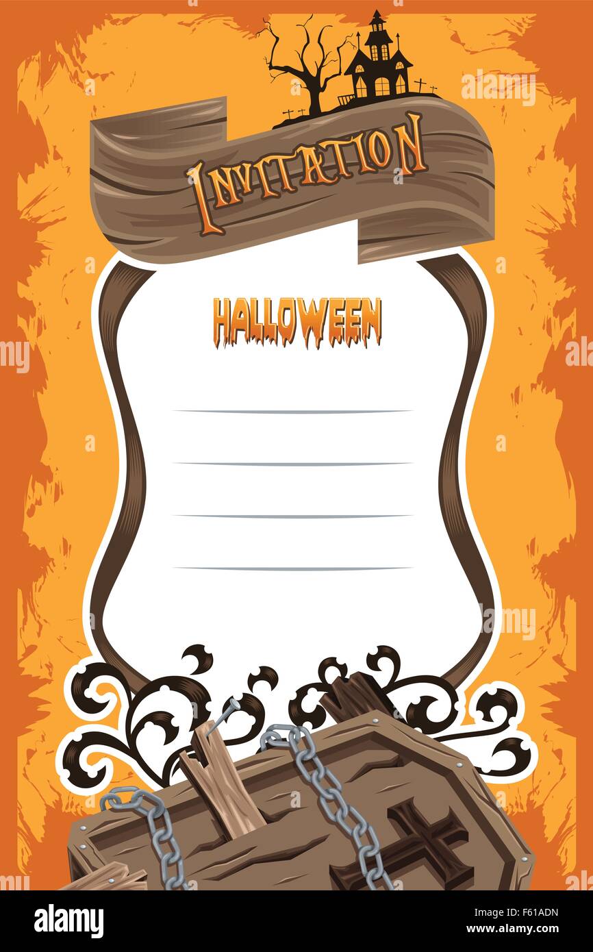 A vector illustration of Halloween invitation background design Stock ...