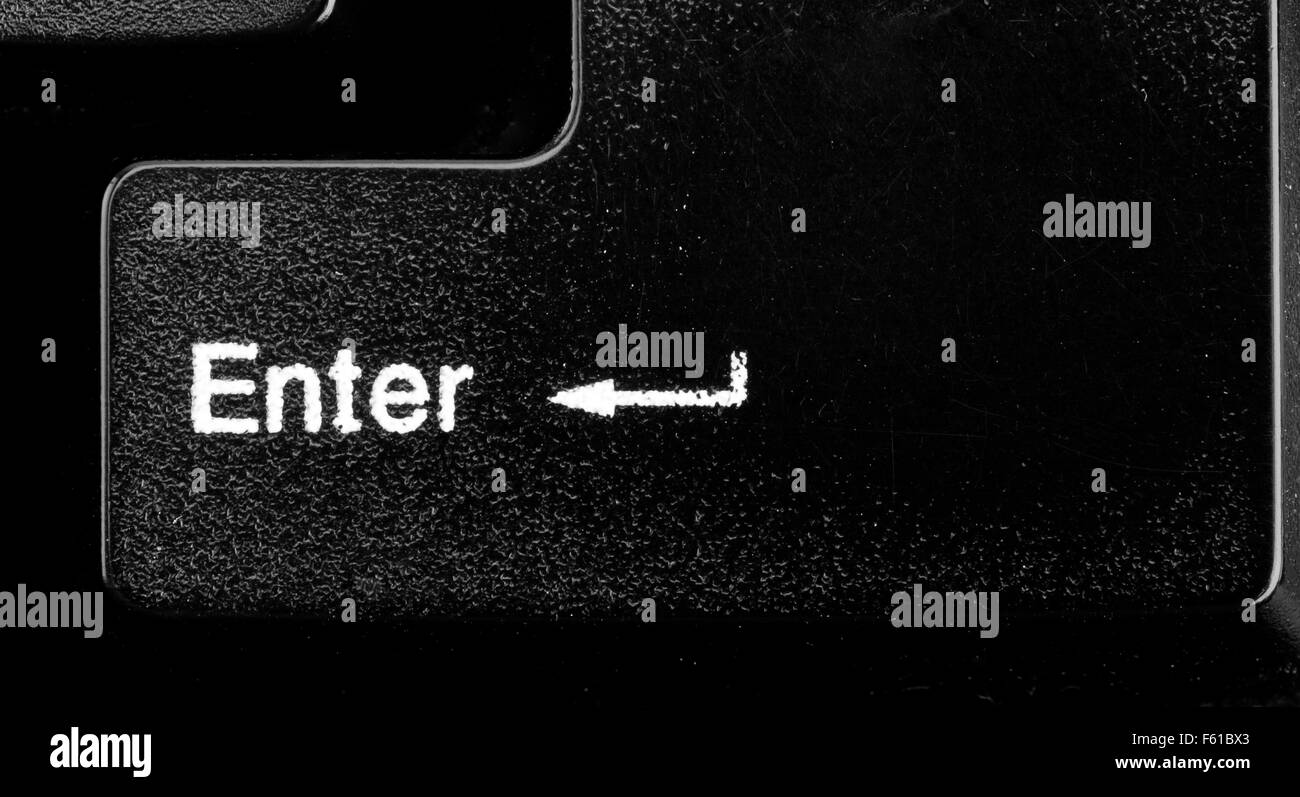 Close-up view of computer keyboard. "Enter" key Stock Photo - Alamy