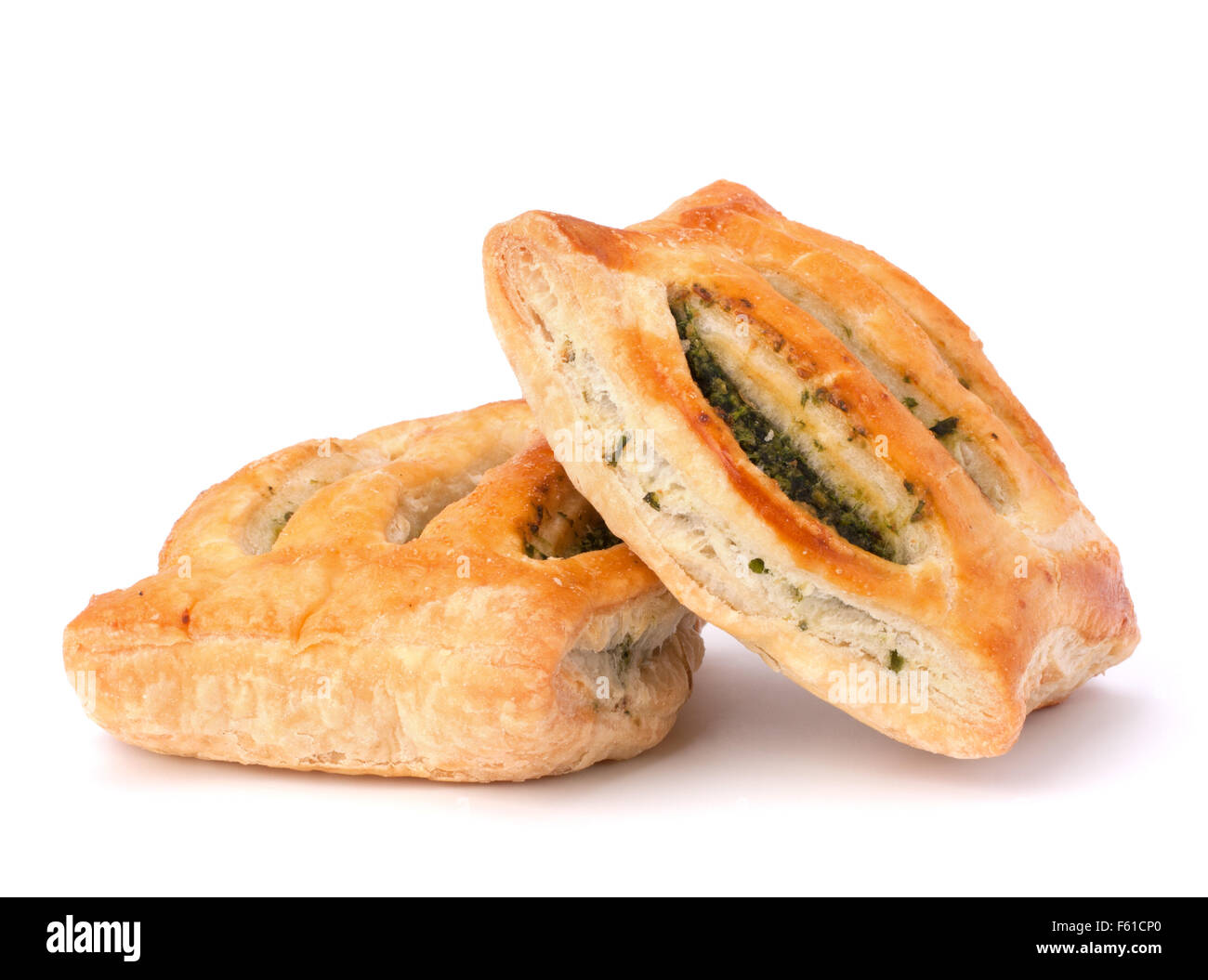 Puff pastry bun isolated on white background. Healthy patty with ...