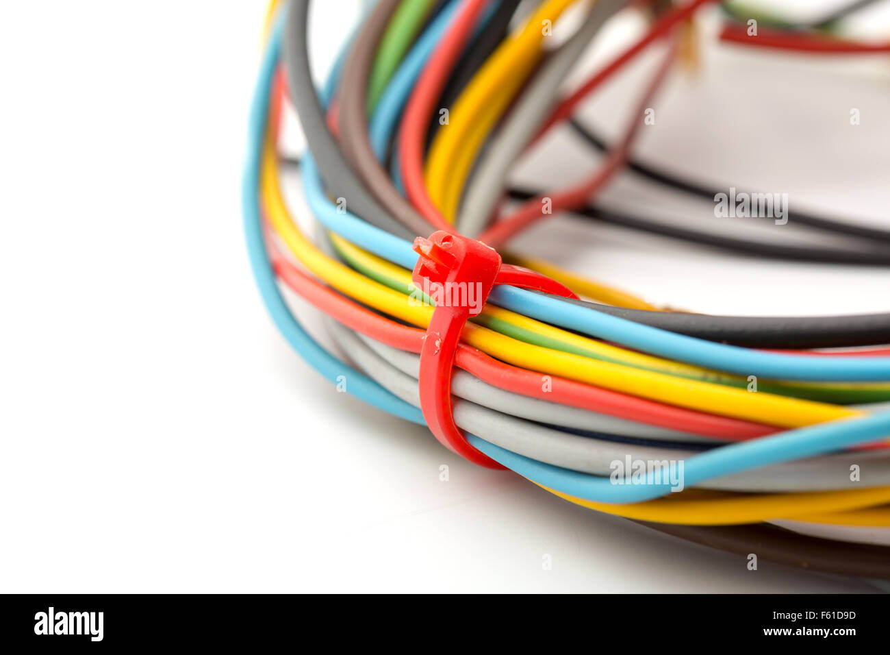 Colorful cables isolated on white Stock Photo - Alamy