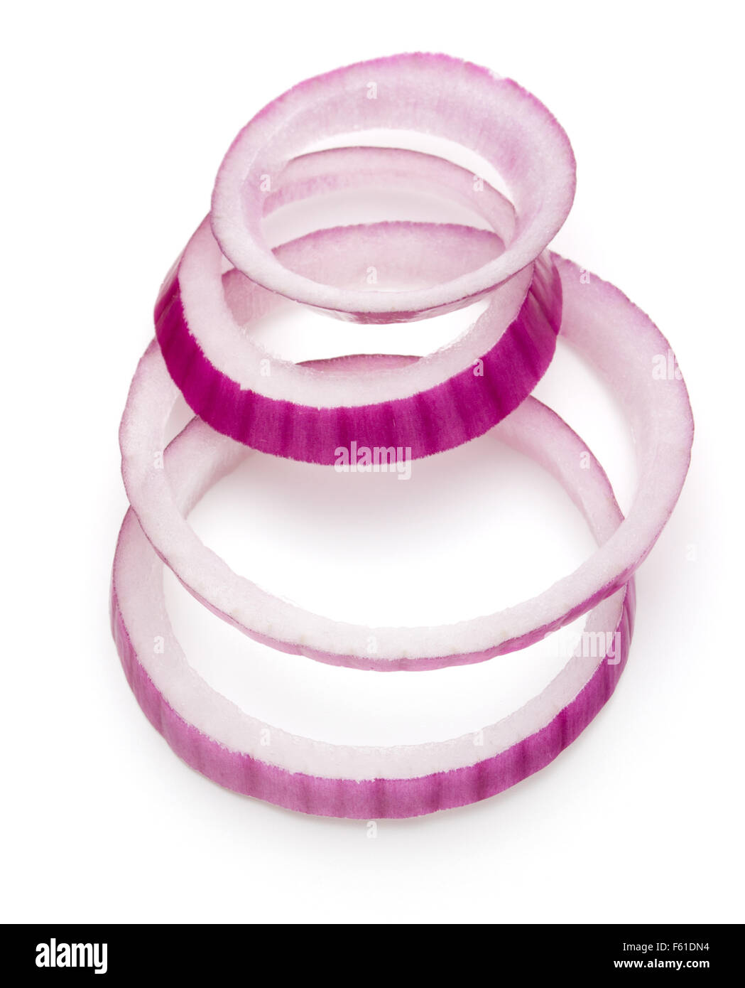 Sliced red onion rings isolated on white background cutout Stock Photo ...