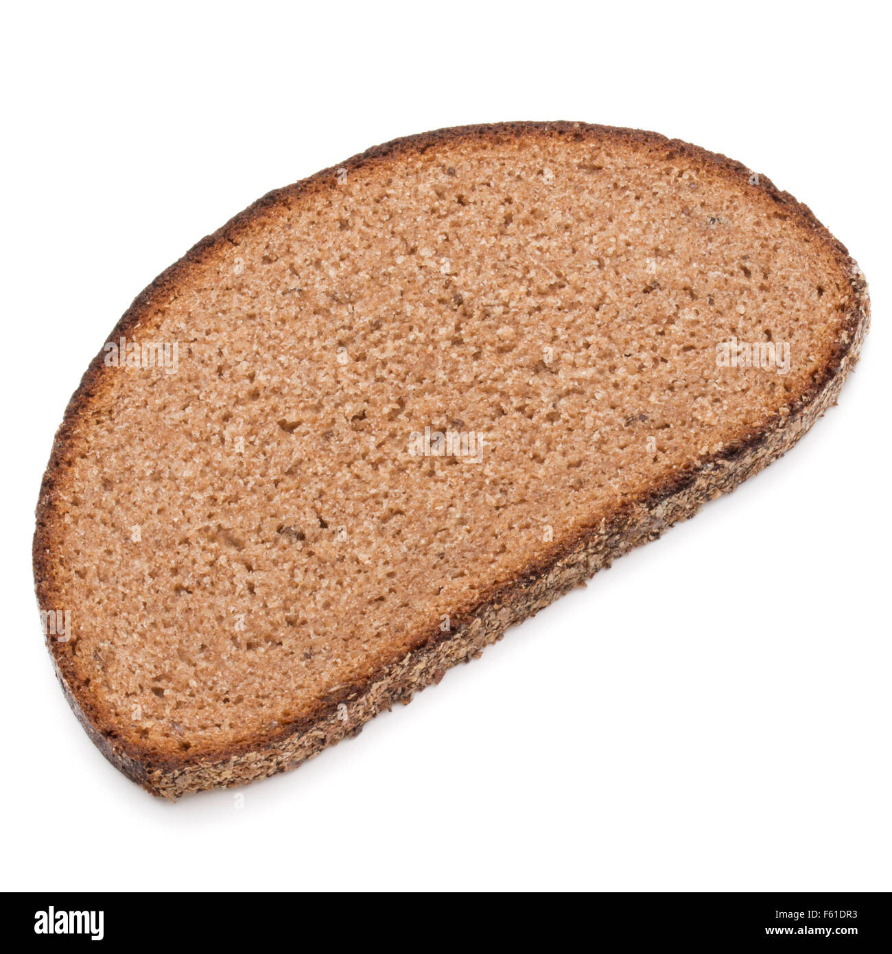 Slice of fresh rye bread isolated on white background cutout Stock ...