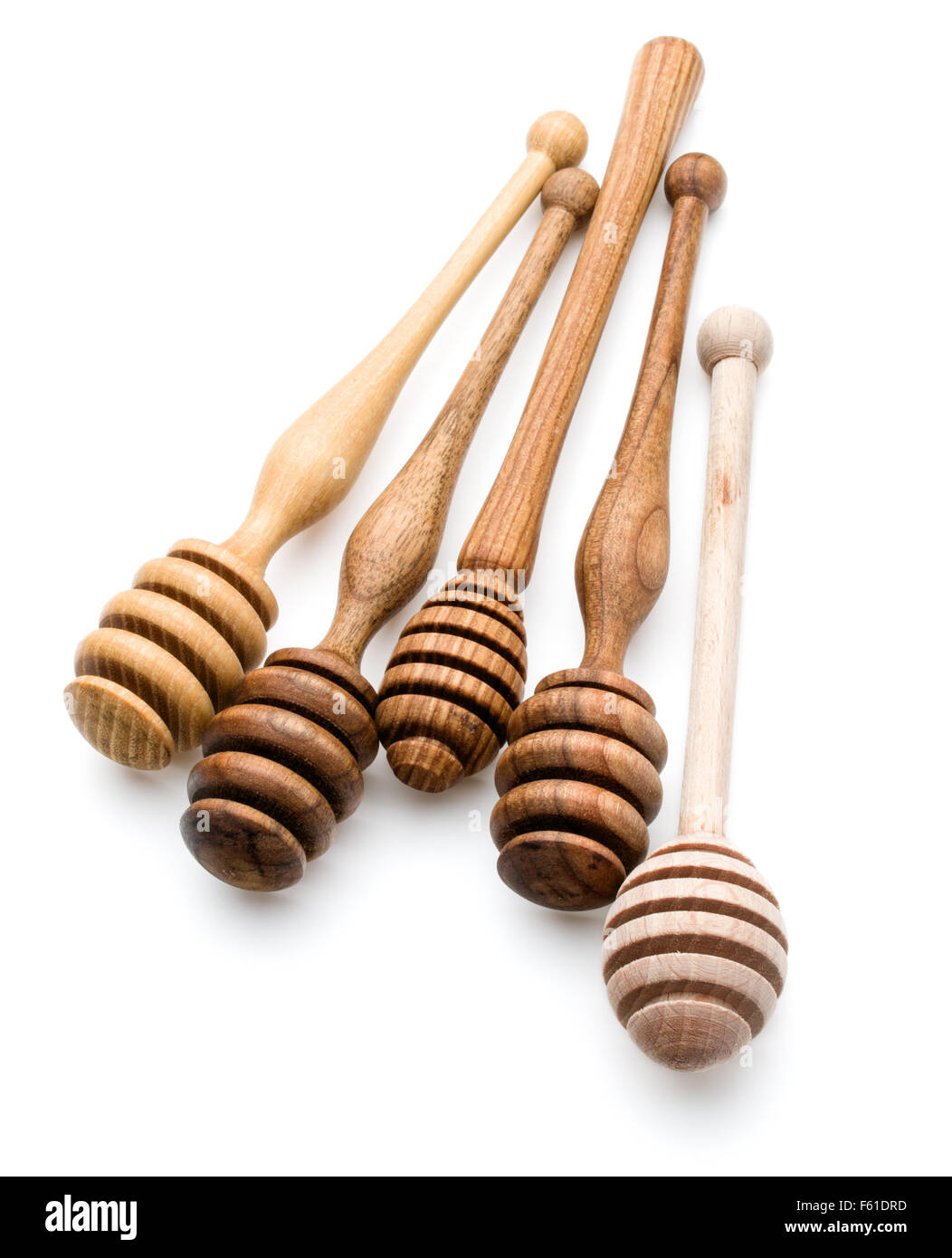 Carving wooden honey dipper spoon isolated on white background cutout ...