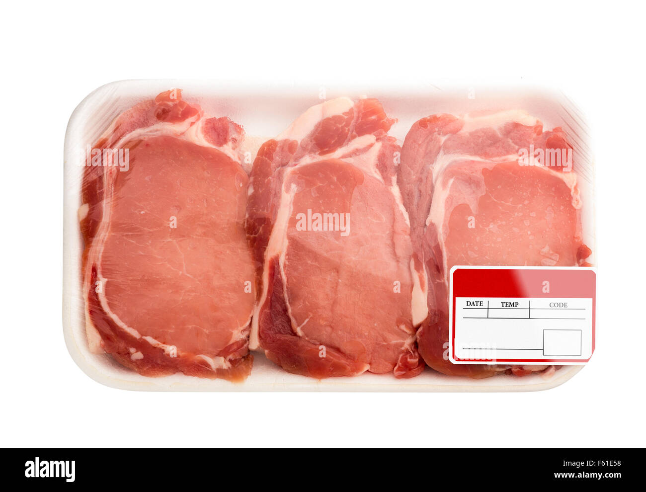 Fresh red meat packed in a poly bag. Isolated over white Stock Photo ...