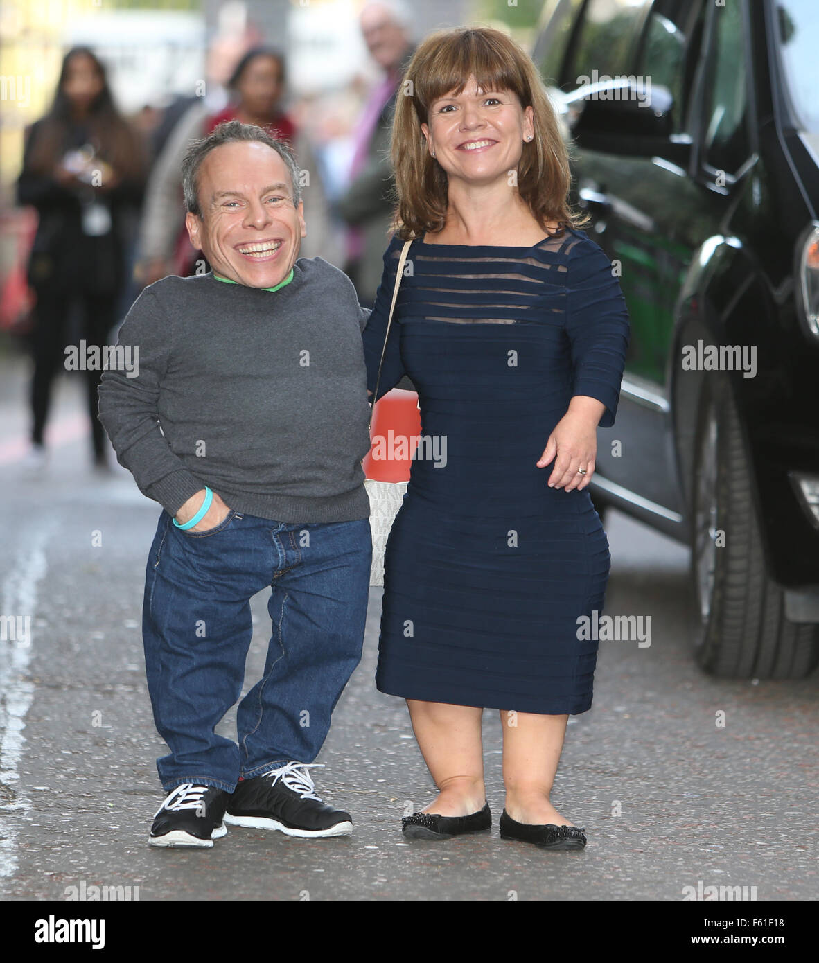 Warwick Davis and wife Samantha outside ITV Studios Featuring: Warwick ...