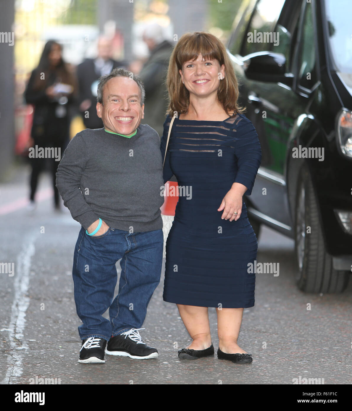 Warwick Davis and wife Samantha outside ITV Studios Featuring: Warwick ...