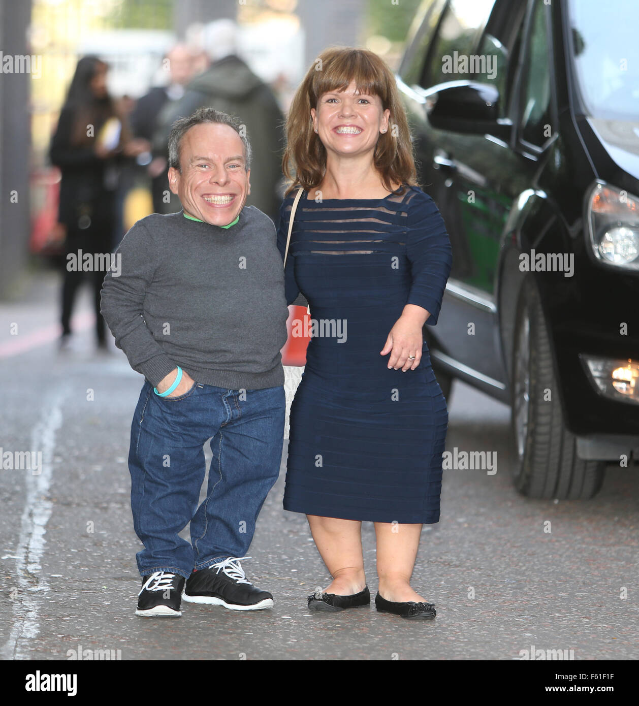 Warwick Davis and wife Samantha outside ITV Studios Featuring: Warwick ...