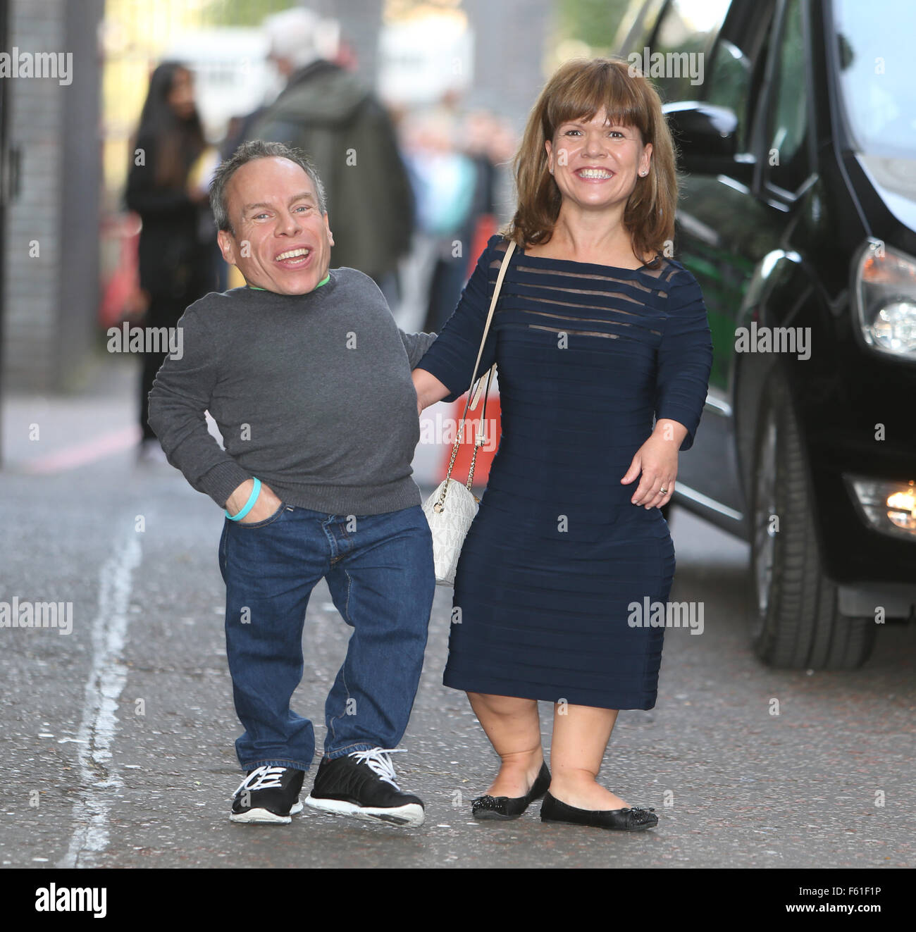 Warwick Davis and wife Samantha outside ITV Studios Featuring: Warwick ...