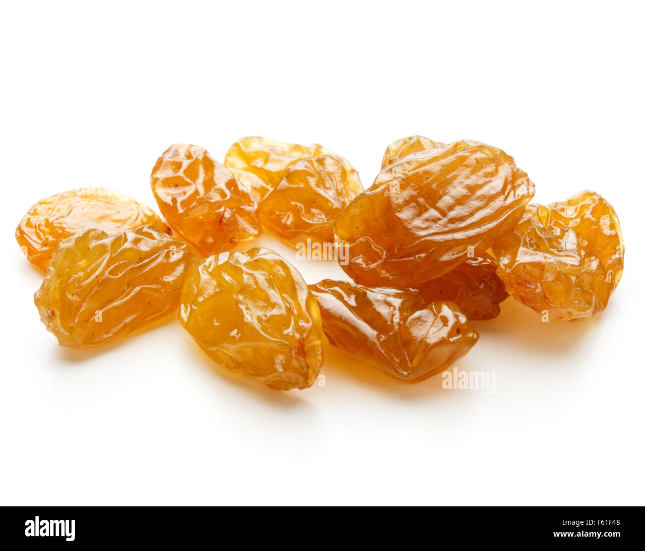 Yellow sultanas raisins isolated on white background cutout Stock Photo - Alamy