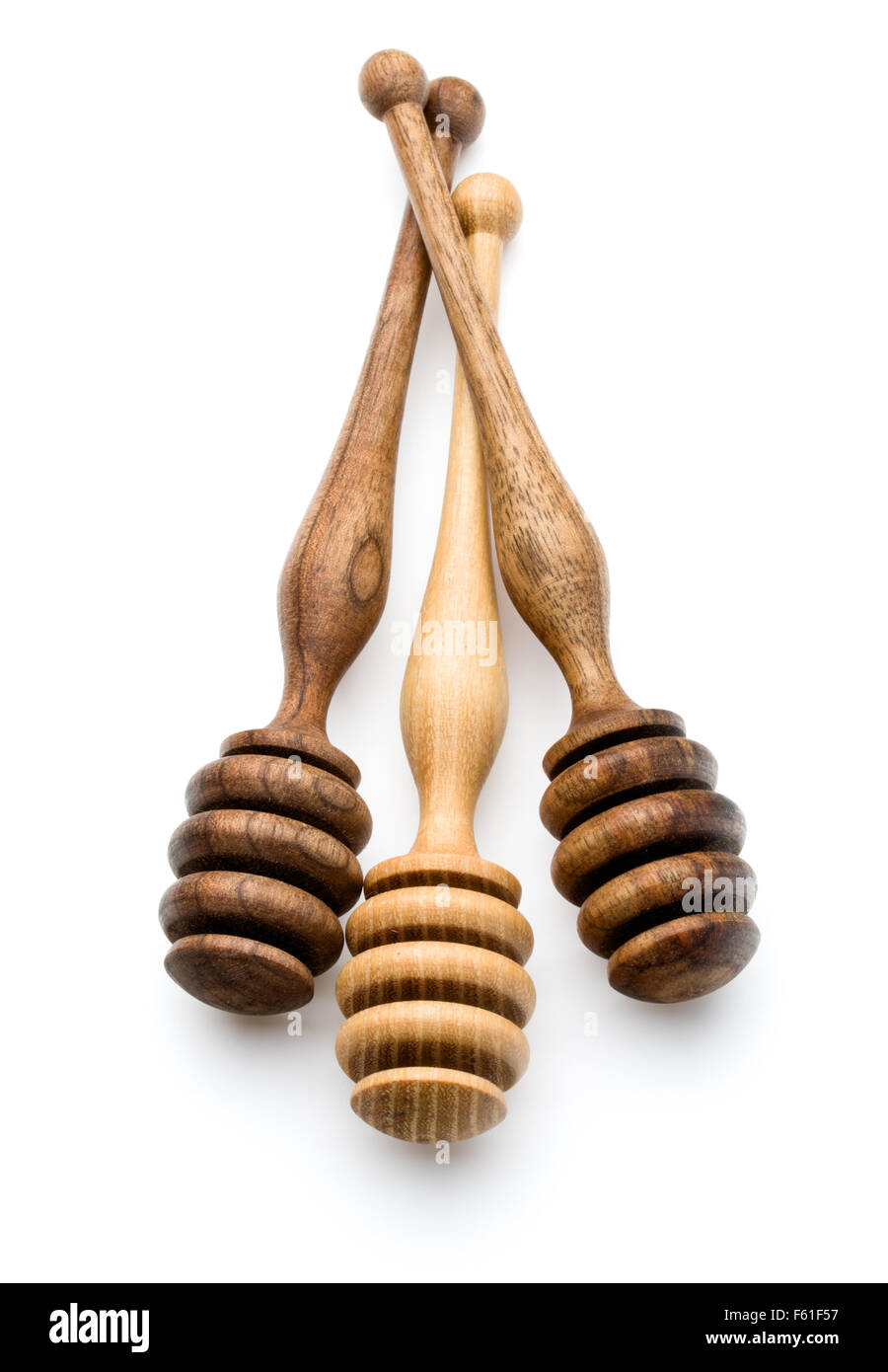 Carving wooden honey dipper spoon isolated on white background cutout ...