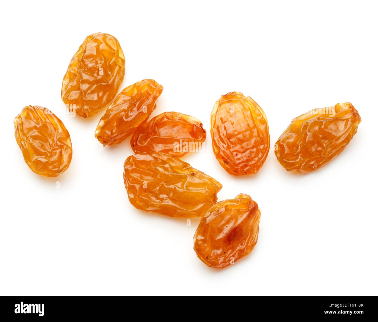 Yellow sultanas raisins isolated on white background cutout Stock Photo - Alamy