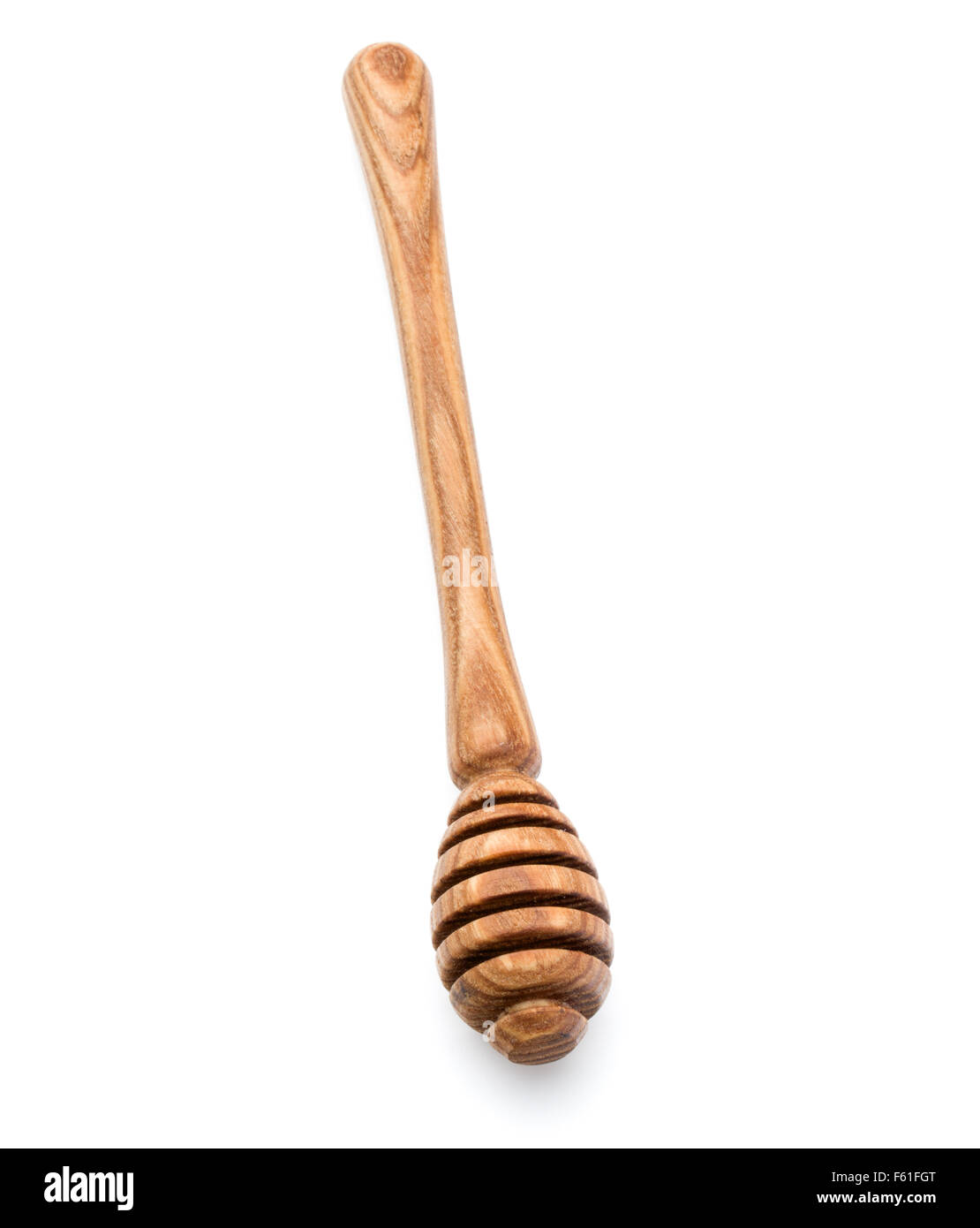 Carving wooden honey dipper spoon isolated on white background cutout ...