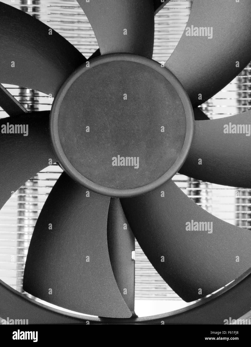 Fan blades of computer processor cooler. Close-up view Stock Photo - Alamy