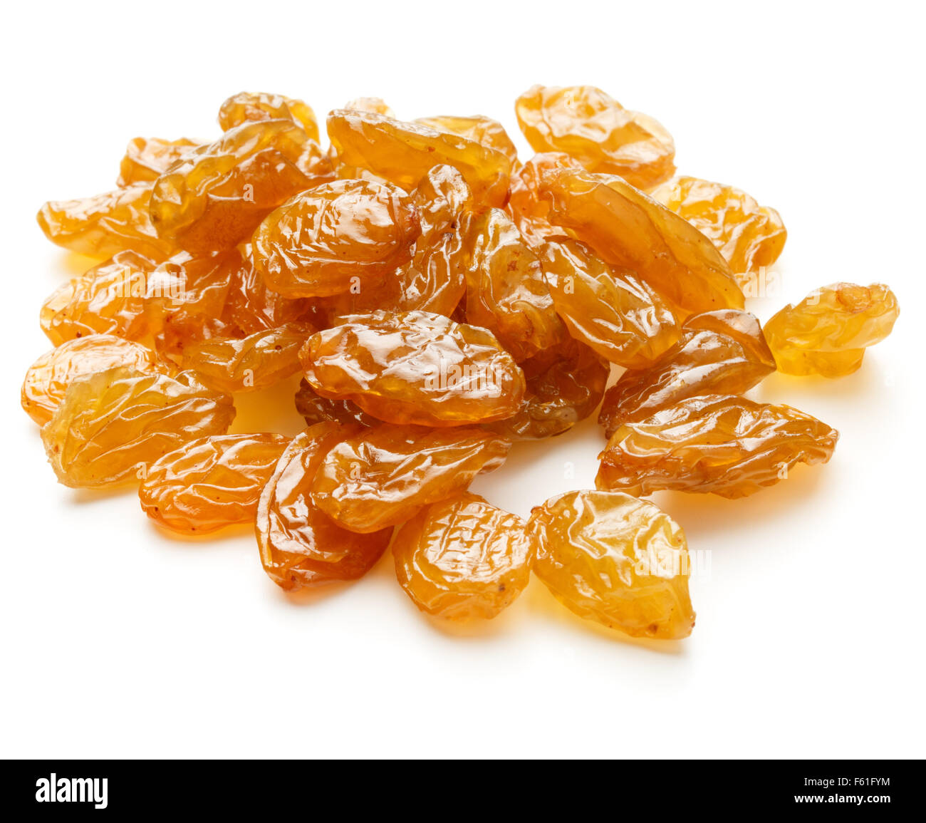 Yellow sultanas raisins isolated on white background cutout Stock Photo - Alamy